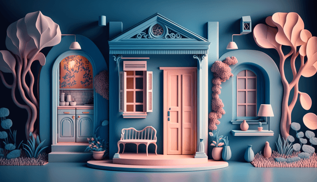 3D房子模型建筑模型背景图片免费下载_海报banner/高清大图_千库网(图片编号6409835)