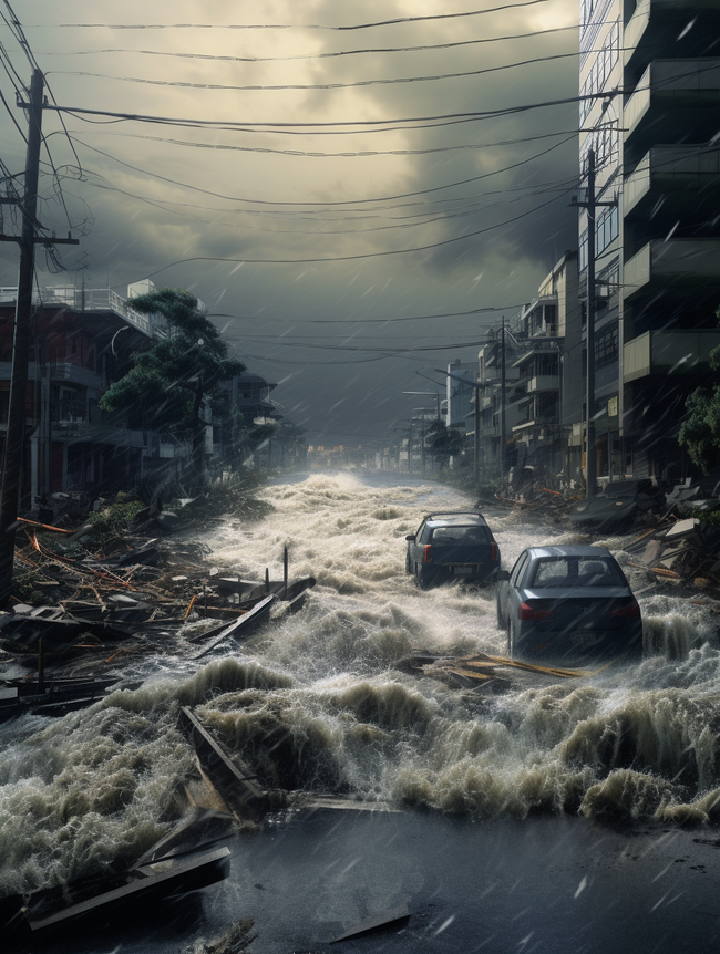 自然灾害大洪水海啸背景图片免费下载_海报banner/高清大图_千库网(图片编号6442028)