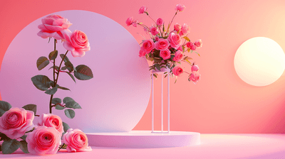 520情人节花朵装饰电商背景图片免费下载-千库网