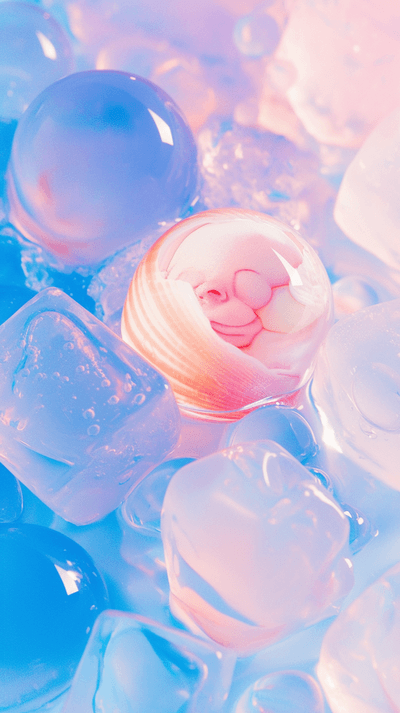 清凉夏天多巴胺蜜桃粉色冰块泡泡背景背景图片免费下载-千库网