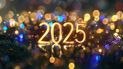 新年光影2025闪亮金色2025数字背景图片免费下载-千库网