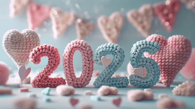 2025年彩色毛线毛绒3D2025设计背景图片免费下载-千库网