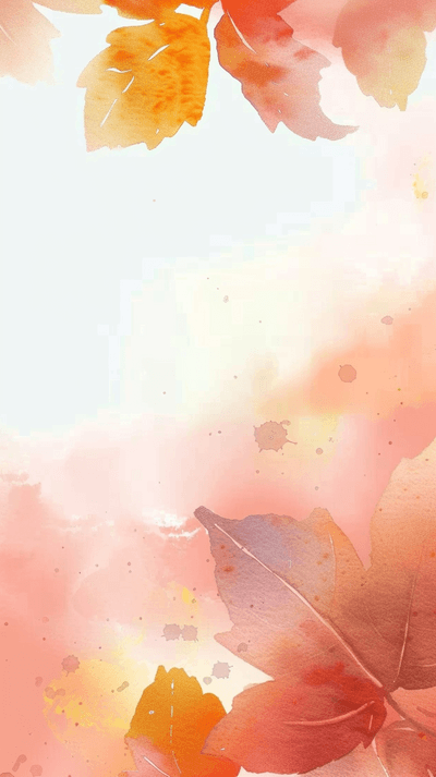 弥散风秋天橙红水彩晕染枫叶叶子纹理背景图片免费下载-千库网
