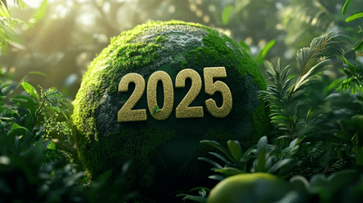 绿色植物地球上的2025数字2025设计背景图片免费下载-千库网