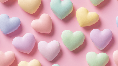 彩色爱心卡通平铺可爱背景图片免费下载-千库网