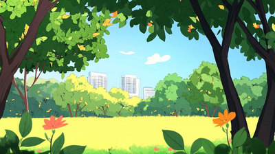 绿色植物草地卡通合成创意背景图片免费下载-千库网