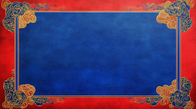 蓝红矩形边框矢量合成创意背景图片免费下载-千库网