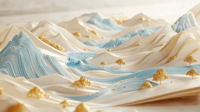 彩色风景立体模型背景图片免费下载-千库网