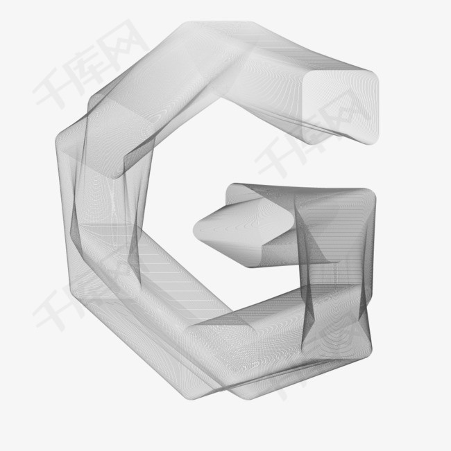 矢量黑色渐变线条英文字母G素材图片免费下载-千库网