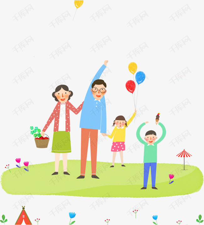 亲子卡通图片唯美-千图网