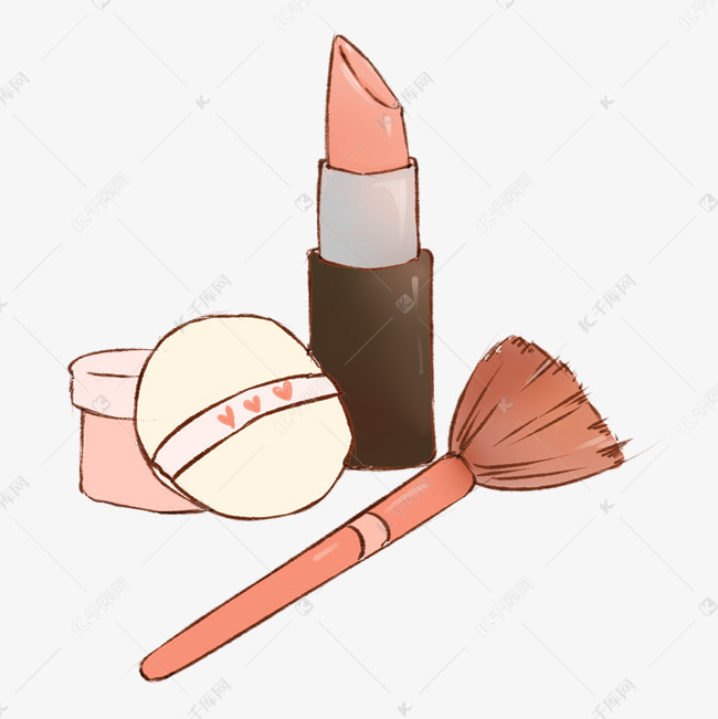 手绘女性彩妆化妆品插画素材图片免费下载 千库网