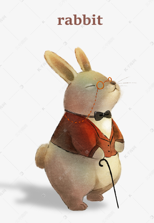 动物主题之兔子手绘插画素材图片免费下载-千库网