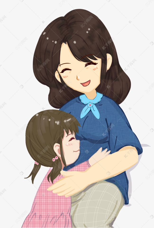 温馨亲子主题卡通插画素材图片免费下载-千库网