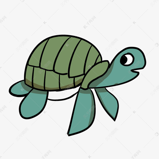 手绘卡通乌龟插画素材图片免费下载-千库网