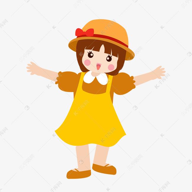 卡通小女生矢量图素材图片免费下载-千库网