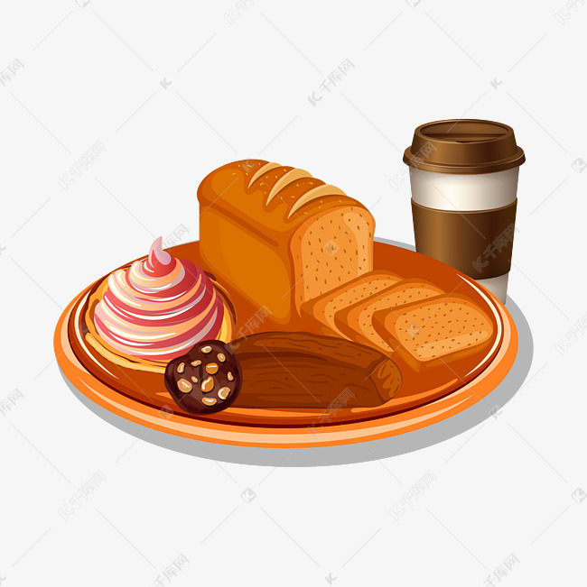 矢量手绘卡通面包素材图片免费下载-千库网