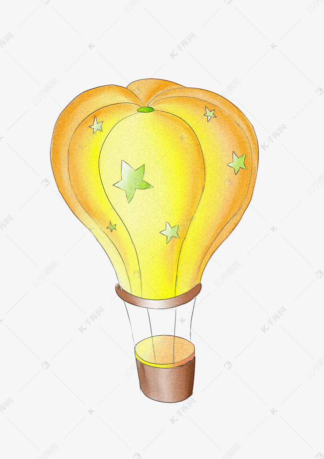 黄色热气球素材图片免费下载-千库网