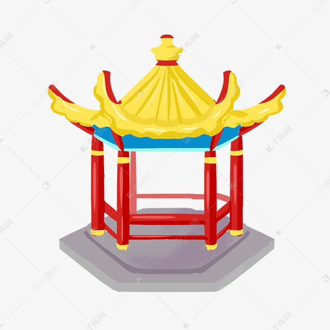 中国风古风亭子插画素材图片免费下载-千库网