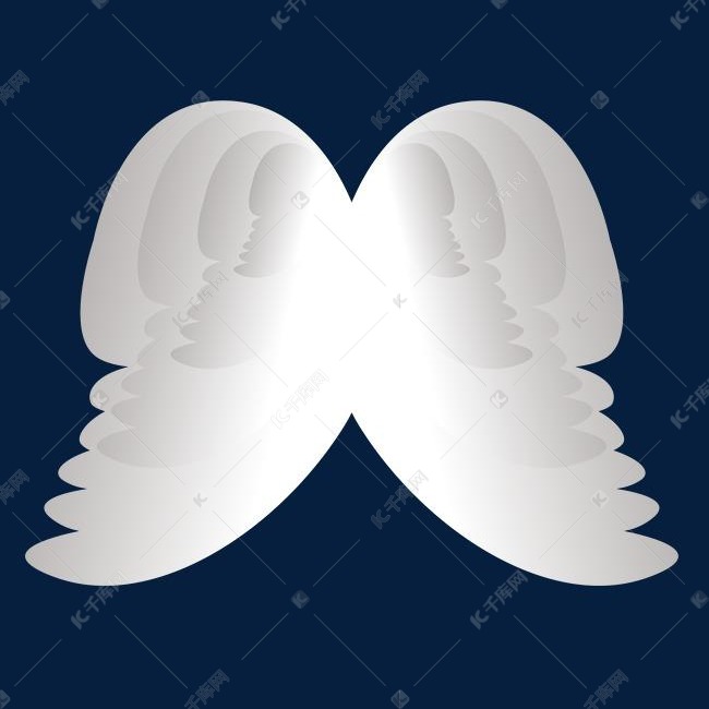 白色的层次翅膀插画素材图片免费下载-千库网