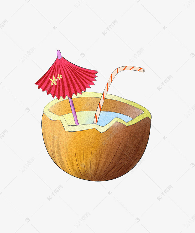 手绘椰子汁素材图片免费下载-千库网