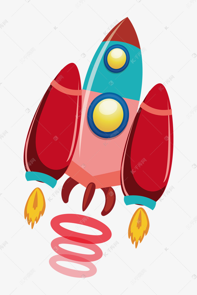 红色的创意宇宙飞船素材图片免费下载-千库网