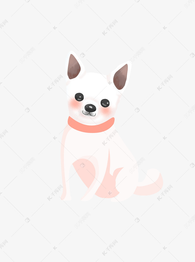 手绘卡通可爱白色狗狗元素素材图片免费下载-千库网