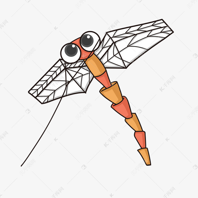 手绘蜻蜓风筝插画素材图片免费下载-千库网