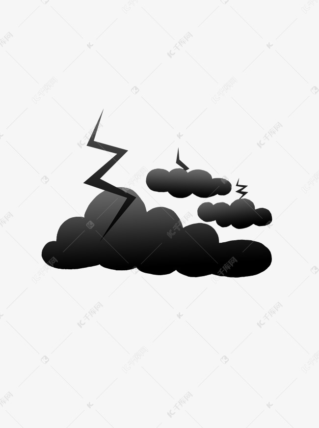 乌云闪电手绘商用素材图片免费下载-千库网