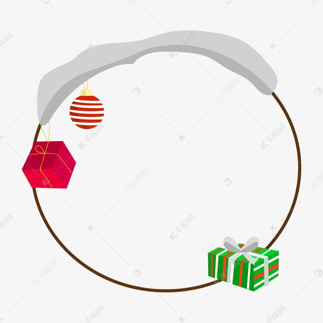 圣诞节礼物盒手绘边框素材图片免费下载-千库网