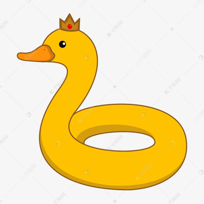 手绘鸭子游泳圈素材图片免费下载-千库网