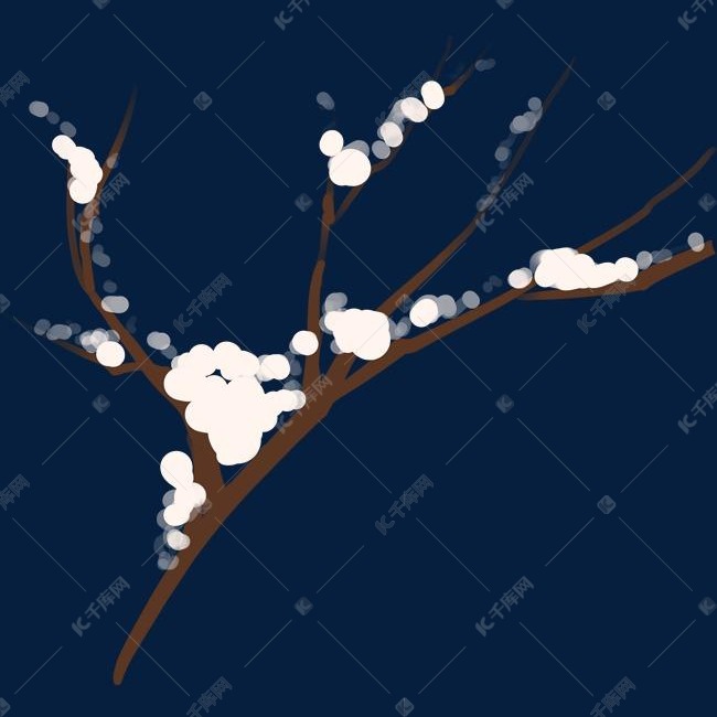 冬季落雪褐色的枯枝素材图片免费下载-千库网