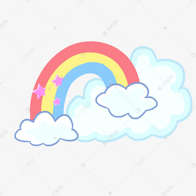 夏季雨后彩虹插画素材图片免费下载-千库网