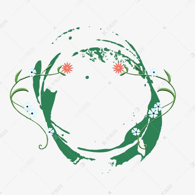 绿色花边边框 素材图片免费下载-千库网
