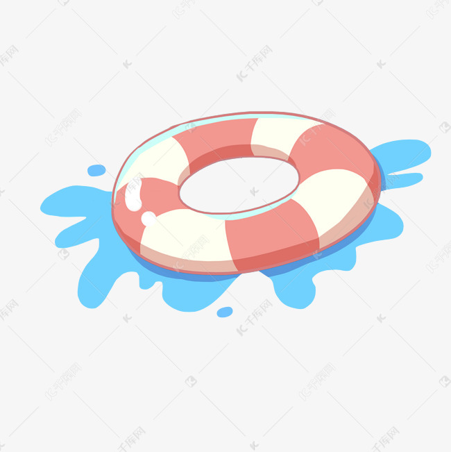 夏日海边休闲游泳圈插画素材图片免费下载-千库网