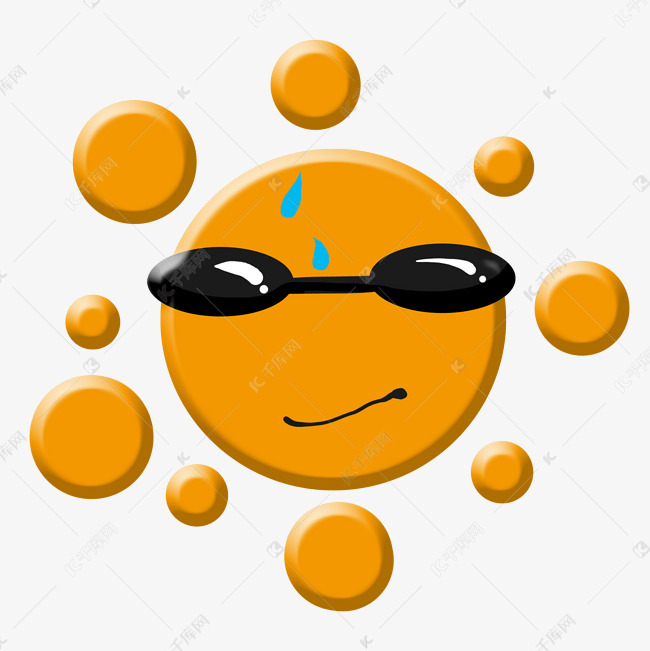 手绘橙色太阳插画素材图片免费下载-千库网