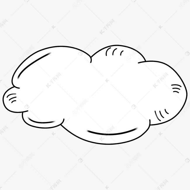 卡通创意插画黑白云朵素材图片免费下载-千库网