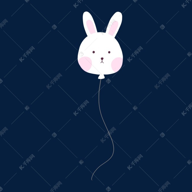 可爱白色小兔子气球素材图片免费下载-千库网