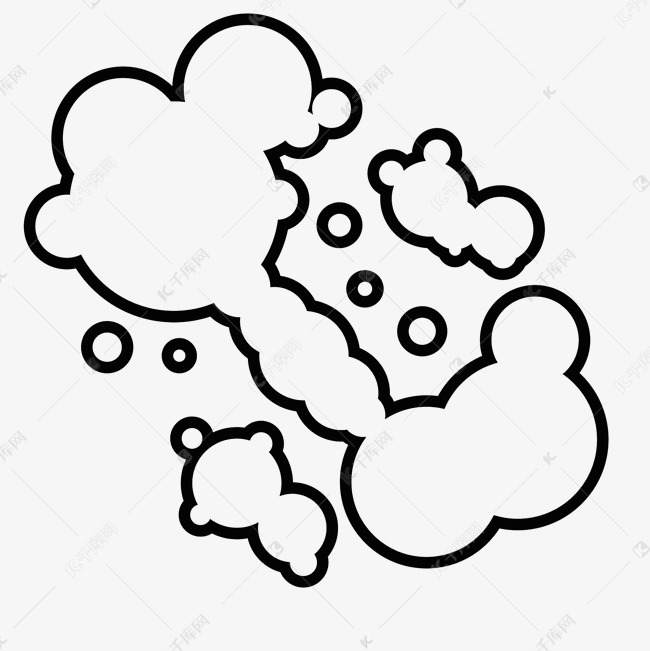 线性泡泡简笔画装饰免费下载素材图片免费下载-千库网