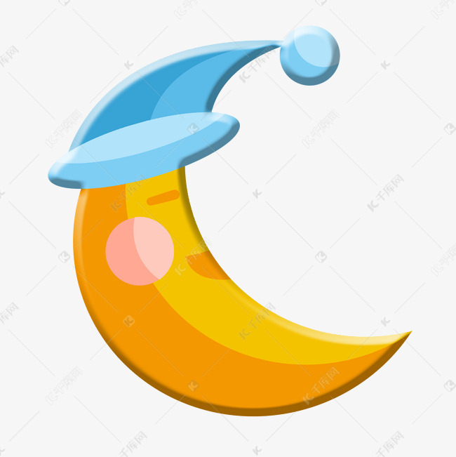 手绘黄色月亮素材图片免费下载-千库网