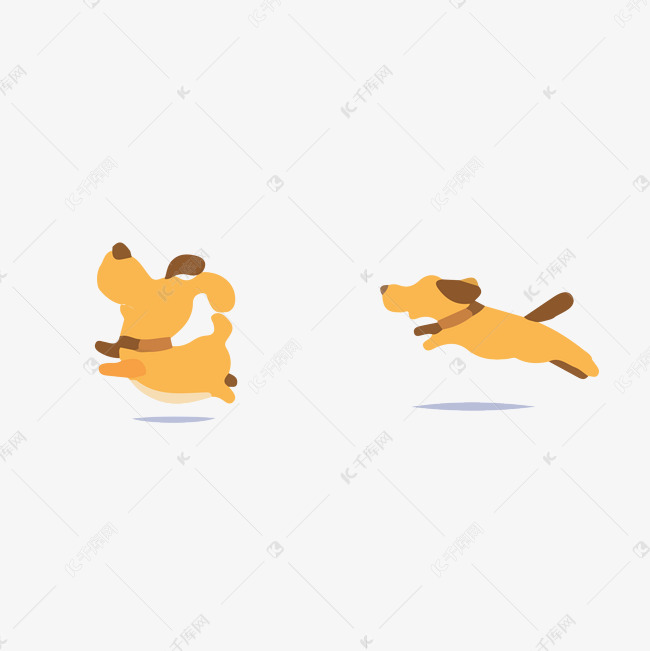 奔跑的狗狗卡通扁平化矢量素材图片免费下载-千库网