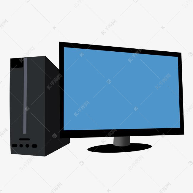 手绘智能电脑主机插画素材图片免费下载-千库网