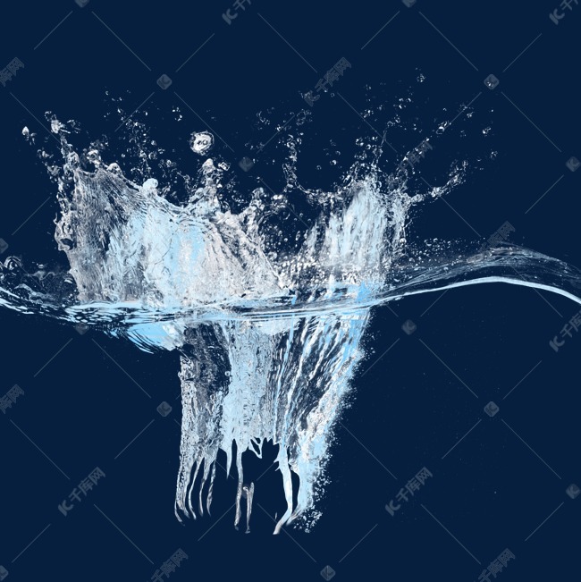 漂浮蓝色水花元素素材图片免费下载-千库网