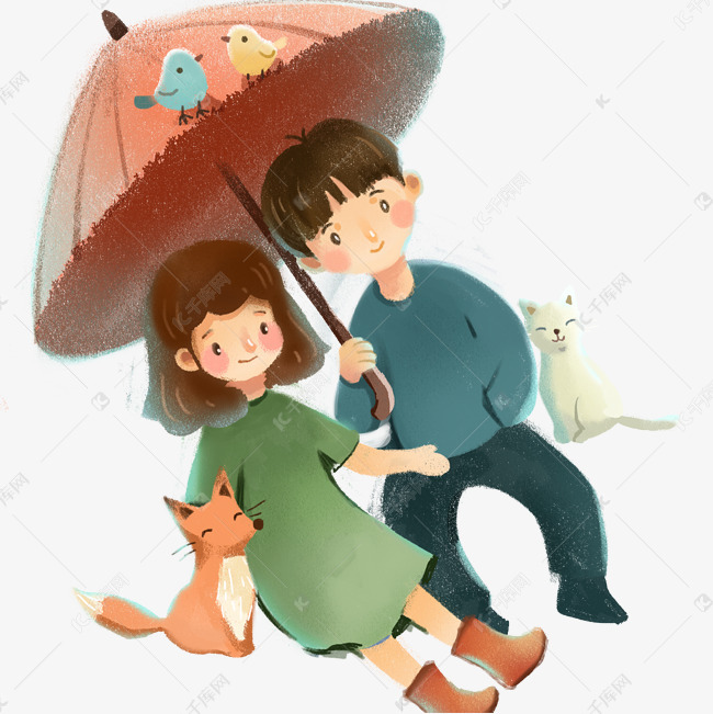 卡通男孩跟女孩免抠图素材图片免费下载-千库网