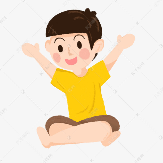卡通坐着的男孩免抠图素材图片免费下载-千库网