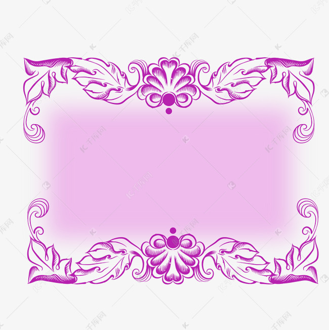 紫色边框花朵素材图片免费下载-千库网