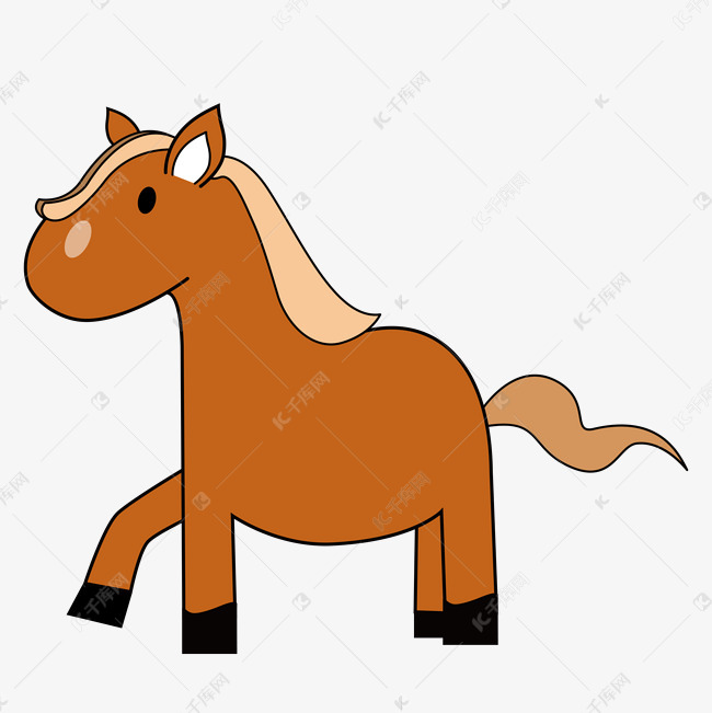 矢量卡通儿童画小马素材图片免费下载-千库网