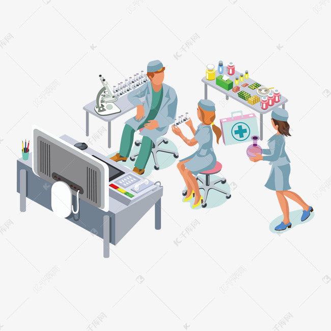 卡通实验室医生矢量素材图片免费下载-千库网