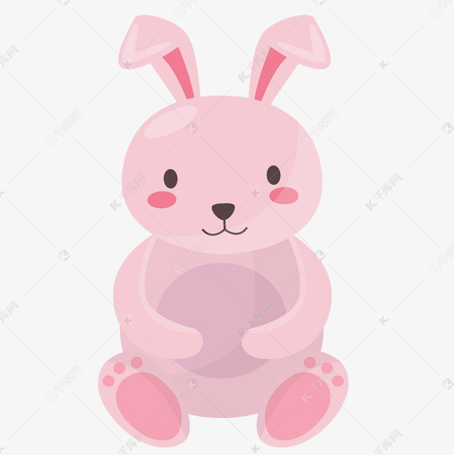 粉红色的小兔子 素材图片免费下载-千库网
