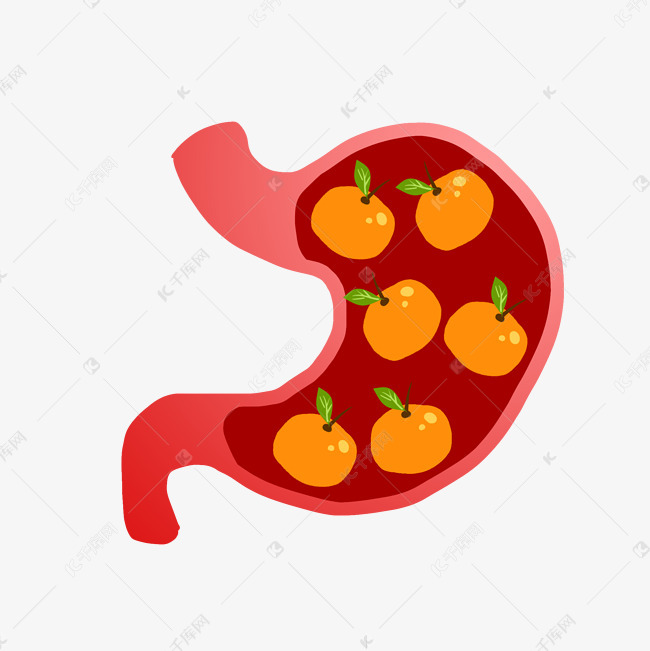 装满橘子的胃插画素材图片免费下载-千库网
