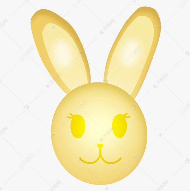 可爱黄色兔子灯插画素材图片免费下载-千库网